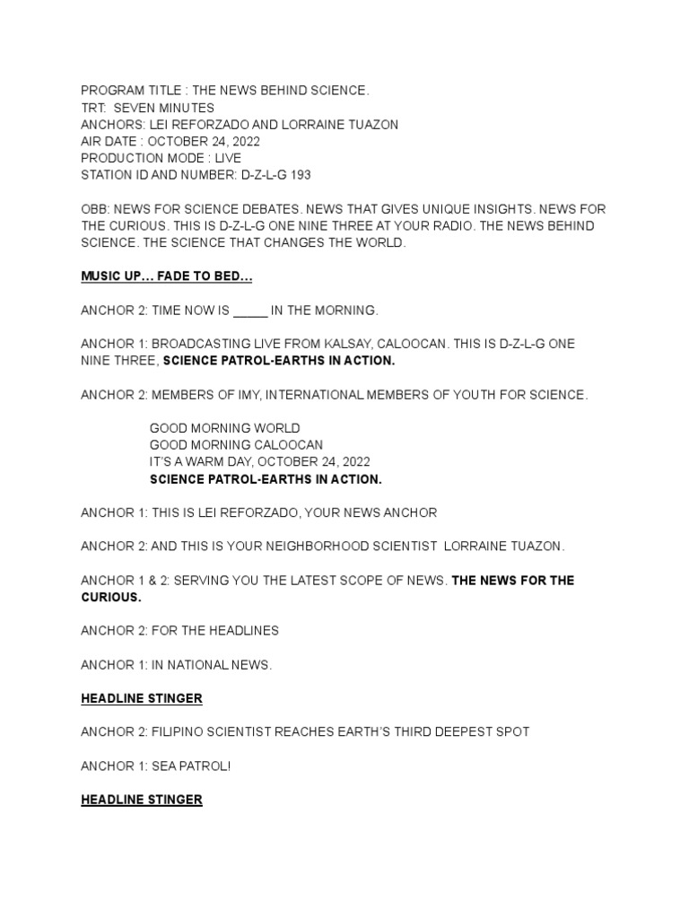 Science Script | Download Free PDF | Nature | Geology