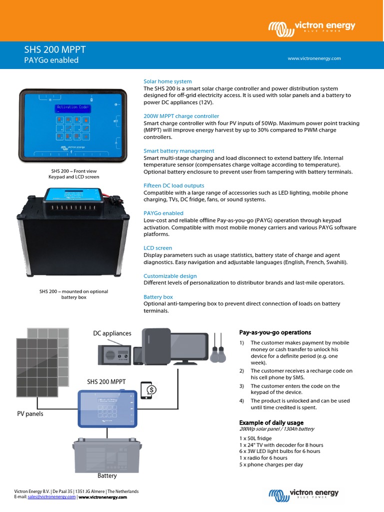 Datasheet-SHS-200-MPPT-EN | PDF | Photovoltaics | Solar Panel