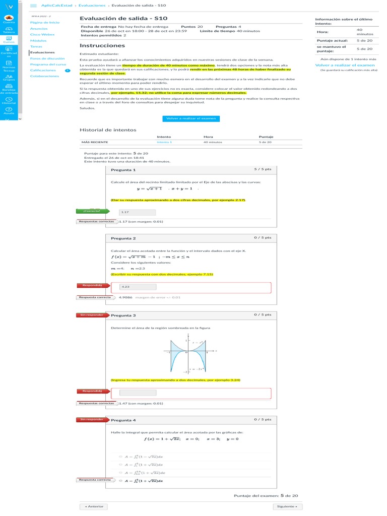 Evaluación de Salida - S10 - Aplicaciones Del Cálculo y Estadística ...