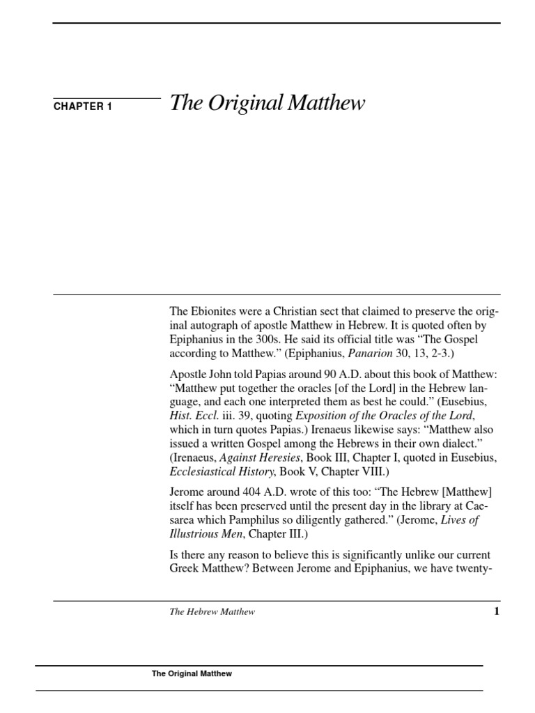Hebrew Matthew | PDF | Gospel Of Matthew | Jesus