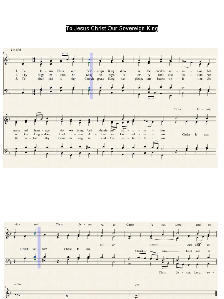 To Jesus Christ Our Sovereign King | PDF