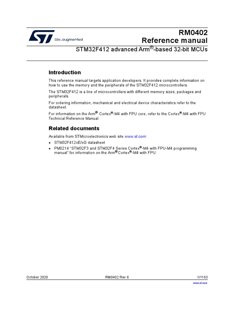 rm0402 stm32f412 Advanced Armbased 32bit Mcus Stmicroelectronics | PDF ...