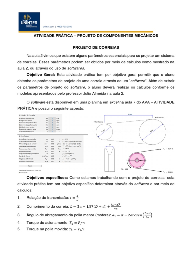 ATIVIDADE PRATICA - Proj. Comp. Mêc. | PDF | Atrito | Torque