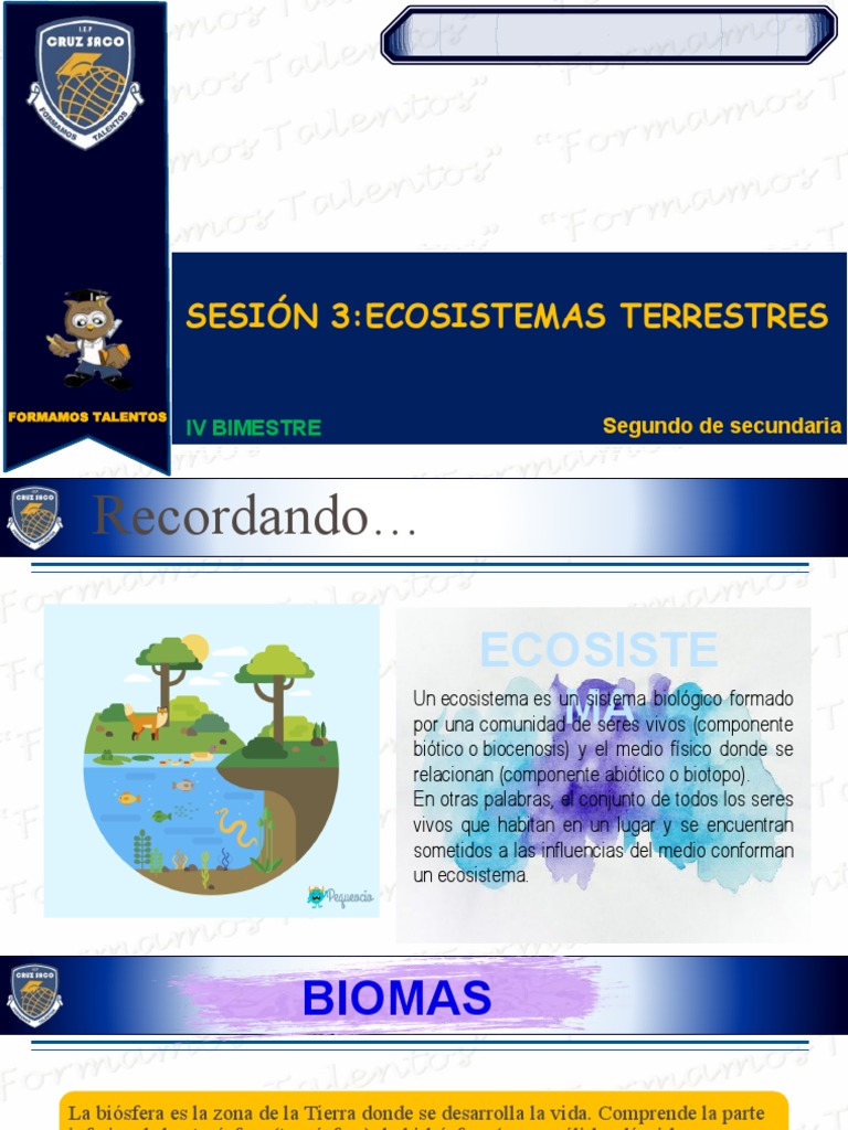Ecosistemas Terrestres: Guía Escolar | PDF | Ecosistema | Ecología