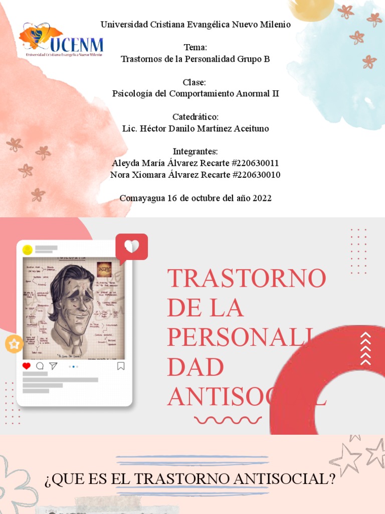 Exposicion Transtorno de Personalidad Grupo B | PDF | Relaciones ...