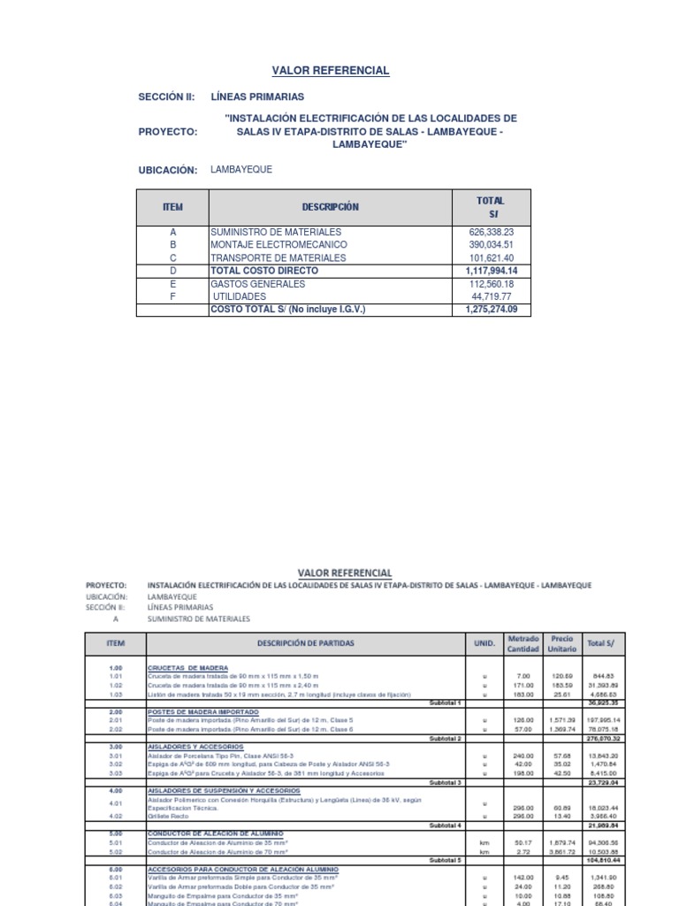 Valor Referencial Salas IV Etapa DGER 50 PPTO 90 PDF