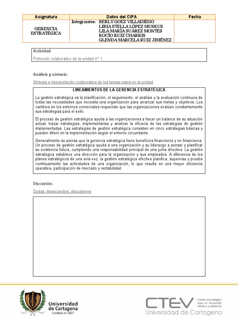 Prot Colab 1 Pdf Planificación Gestión Estratégica