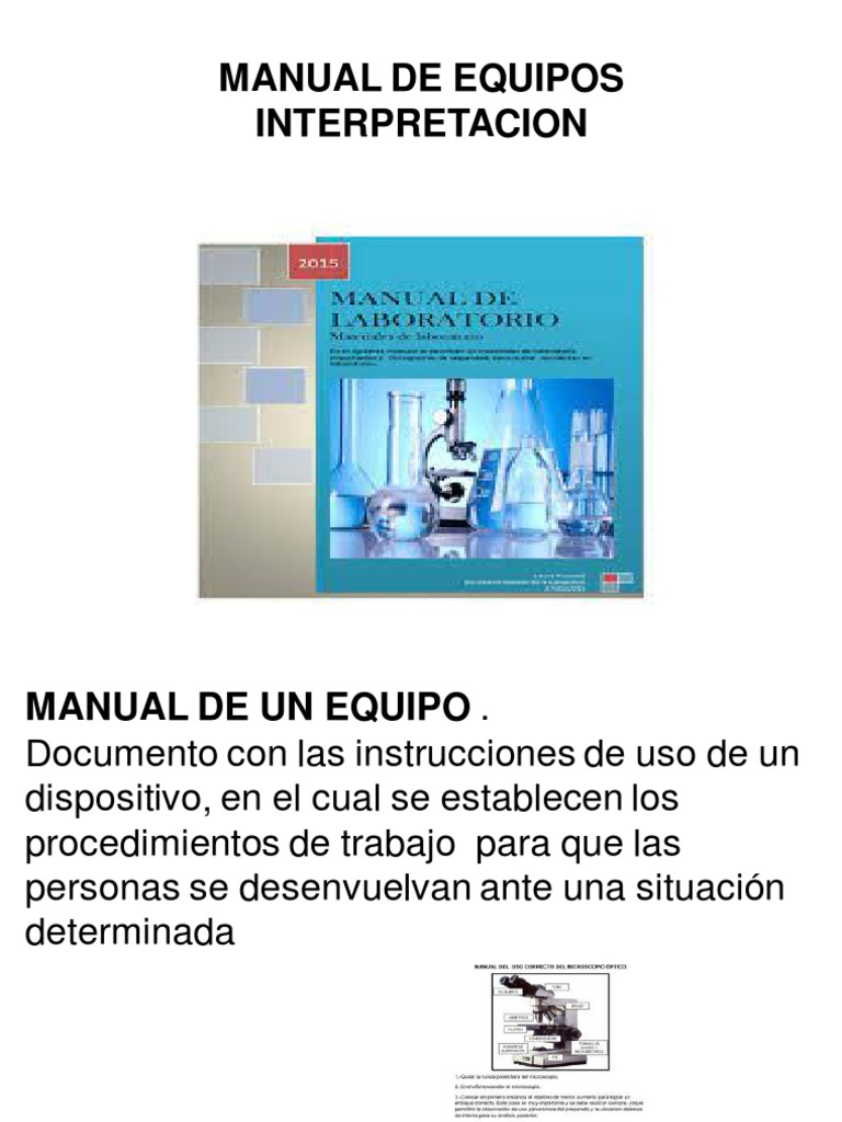 Manual de Equipo de Laboratorio | PDF