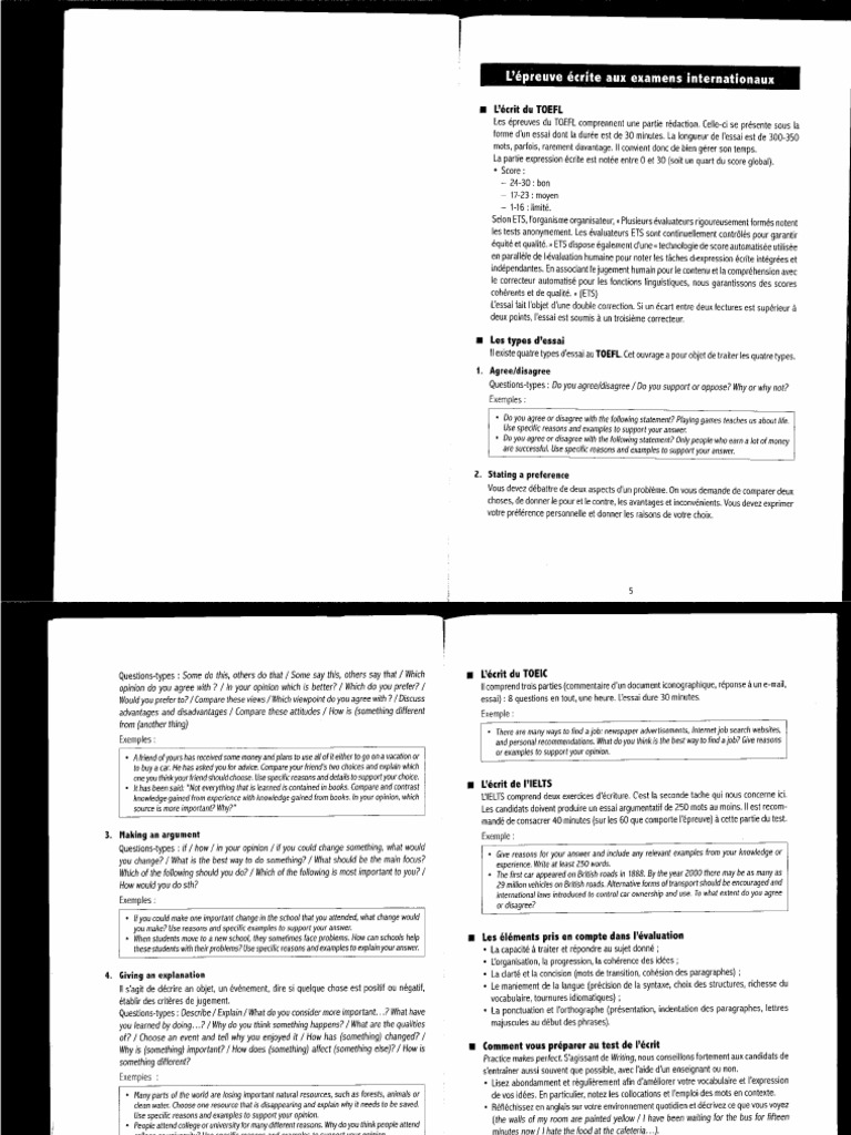 TOEFL Writing Guidelines | PDF