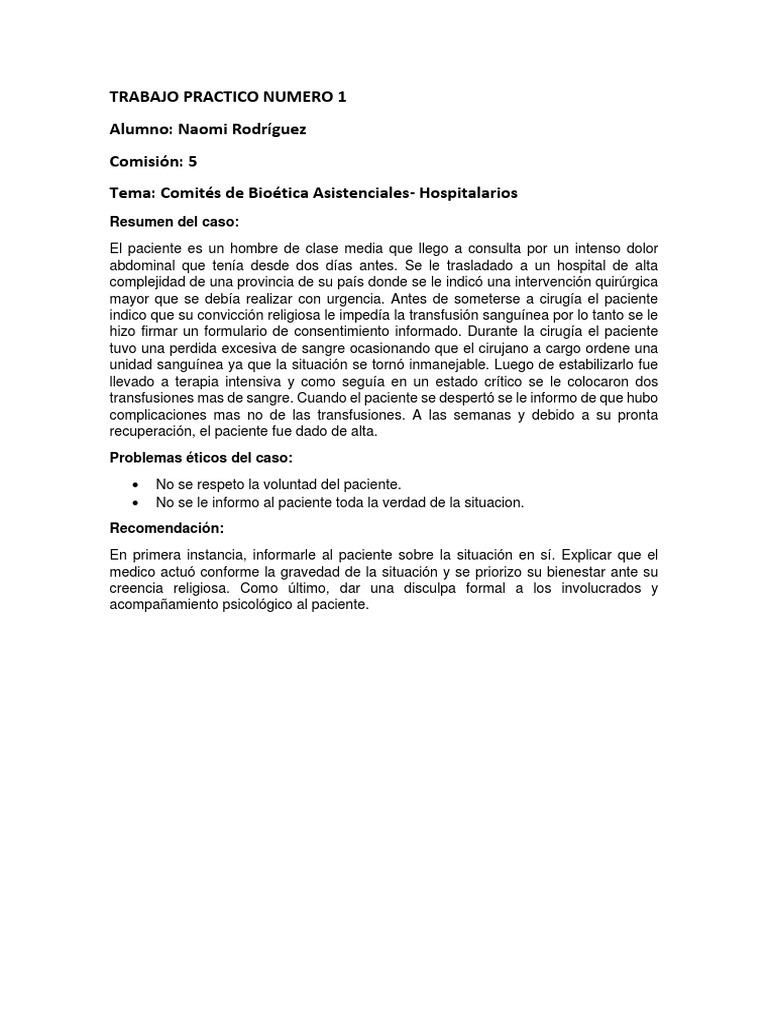 Trabajo Practico Bioetica | PDF