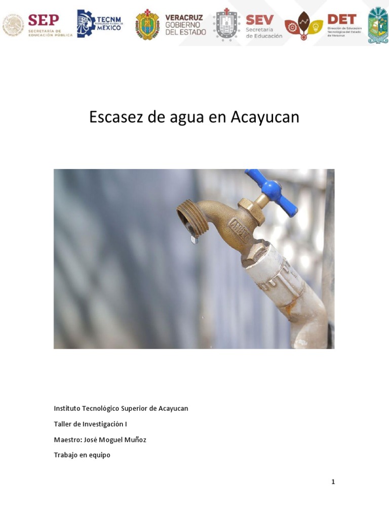 Investigacion Taller Terminado | PDF | Agua | Escasez de agua