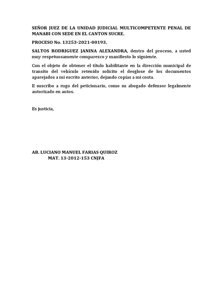 Solicitud de Devolucion de Vehículo | PDF | Gobierno | Justicia
