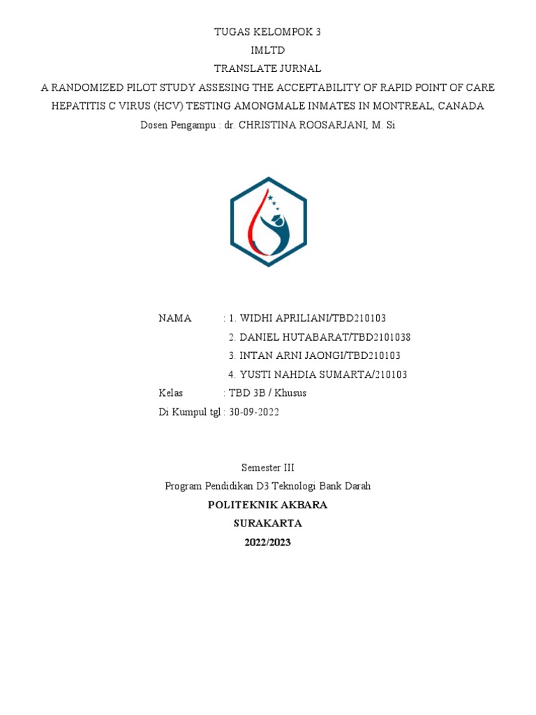 Tugas Imltd Ii - Translate Jurnal - Kelompok 2 | PDF | Hepatitis C ...