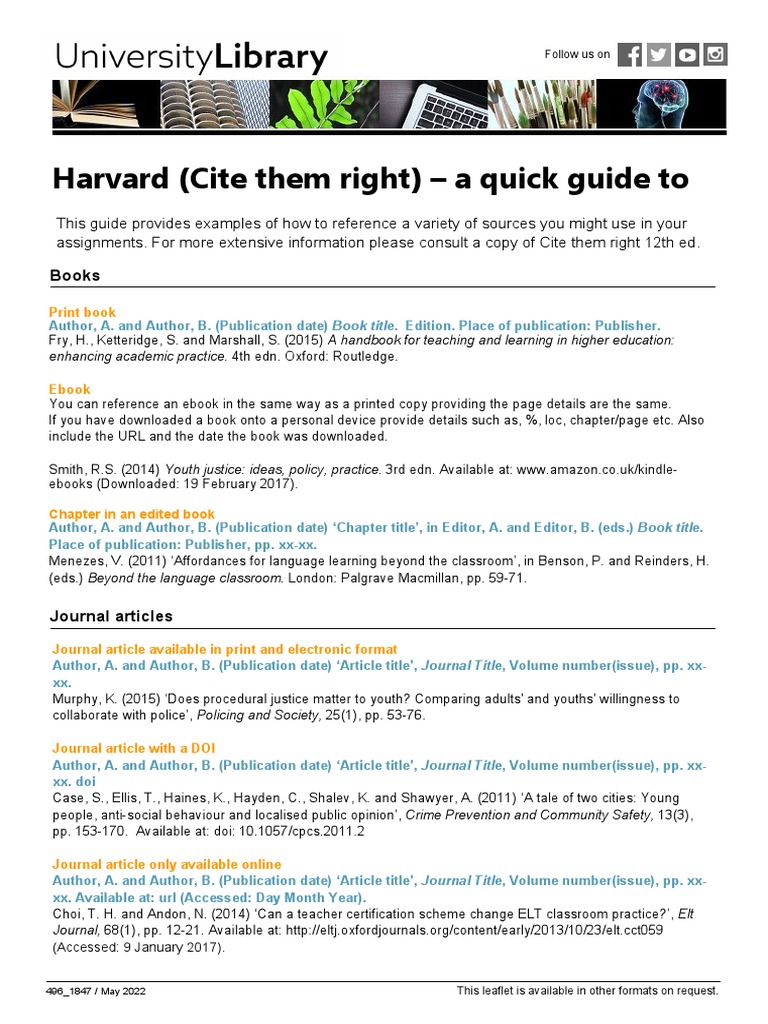 Harvard PDF Short Guide 2022 07 04 | PDF | Books | World Wide Web
