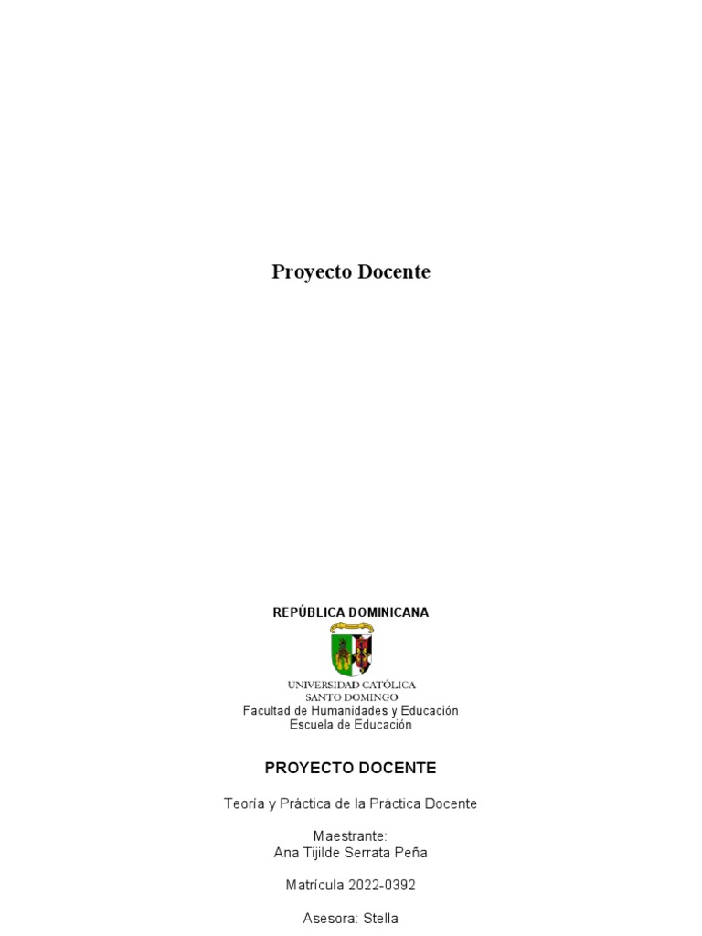 Esquema Proyecto Docente 2022 Finalizado | PDF