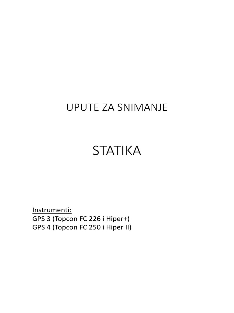 UPUTE Statika Snimanje | PDF
