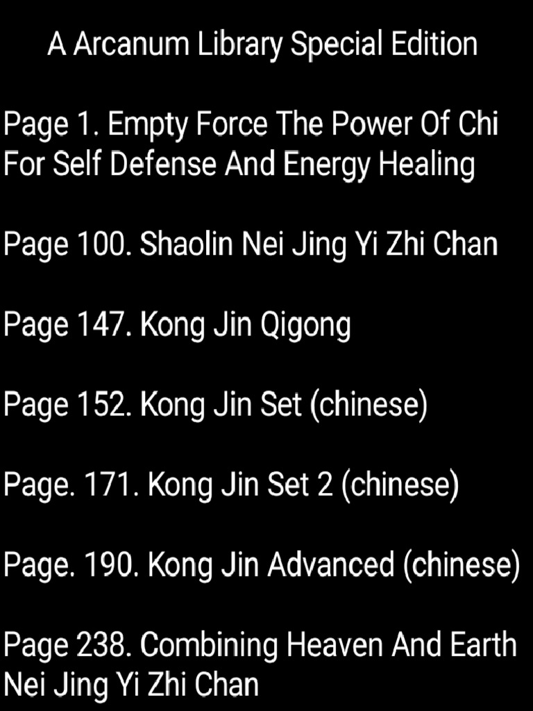 Kong Jin Qigong Arcanum Edition | PDF