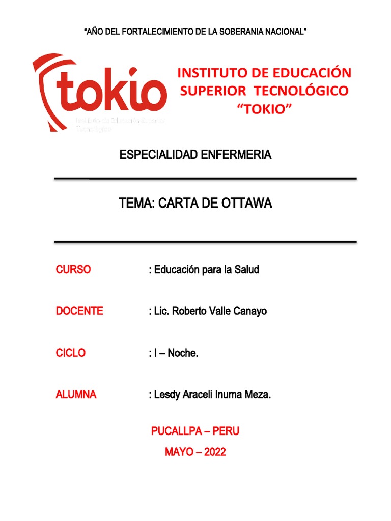 Carta de Ottawa | PDF | Promoción de la salud