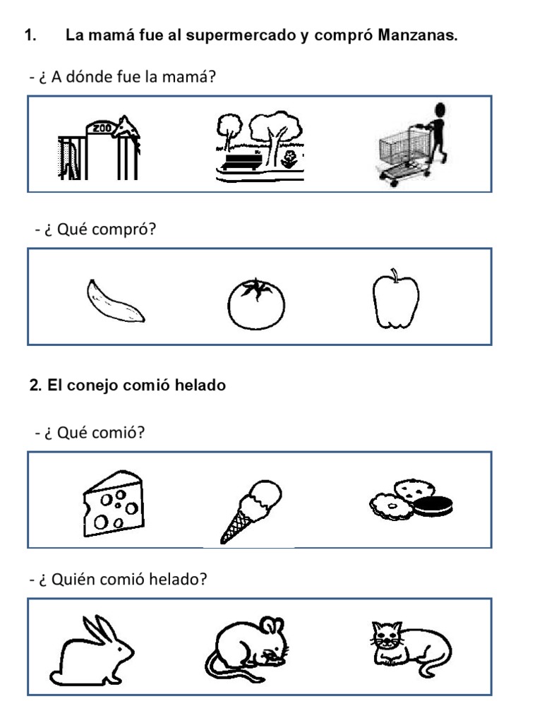 Comprensión de Oraciones Simples | PDF