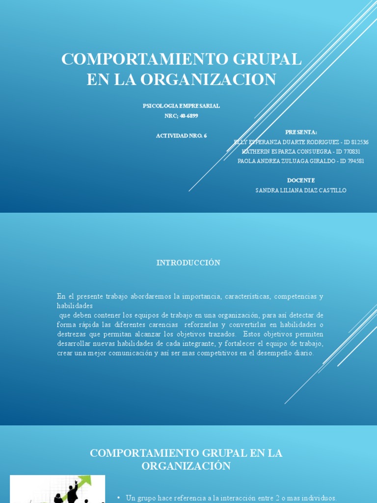 Actividad 6 - Comportamiento Grupal de La Organizacion | PDF