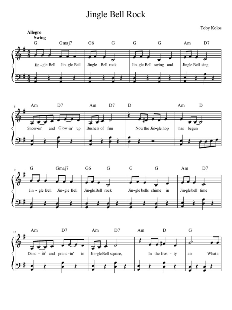 Jingle Bell Rock With Chords | PDF | Percussion Instruments | Musical ...