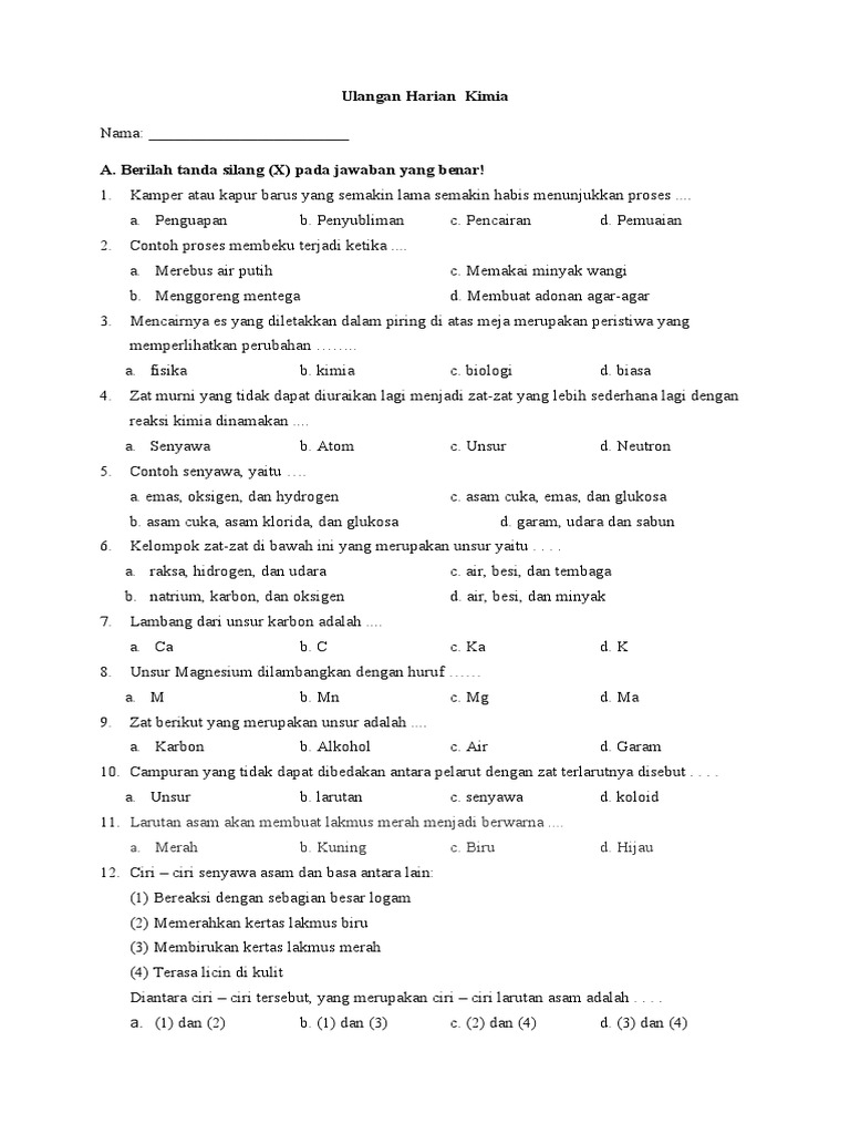 Uh Klasifikasi Materi 7 | PDF