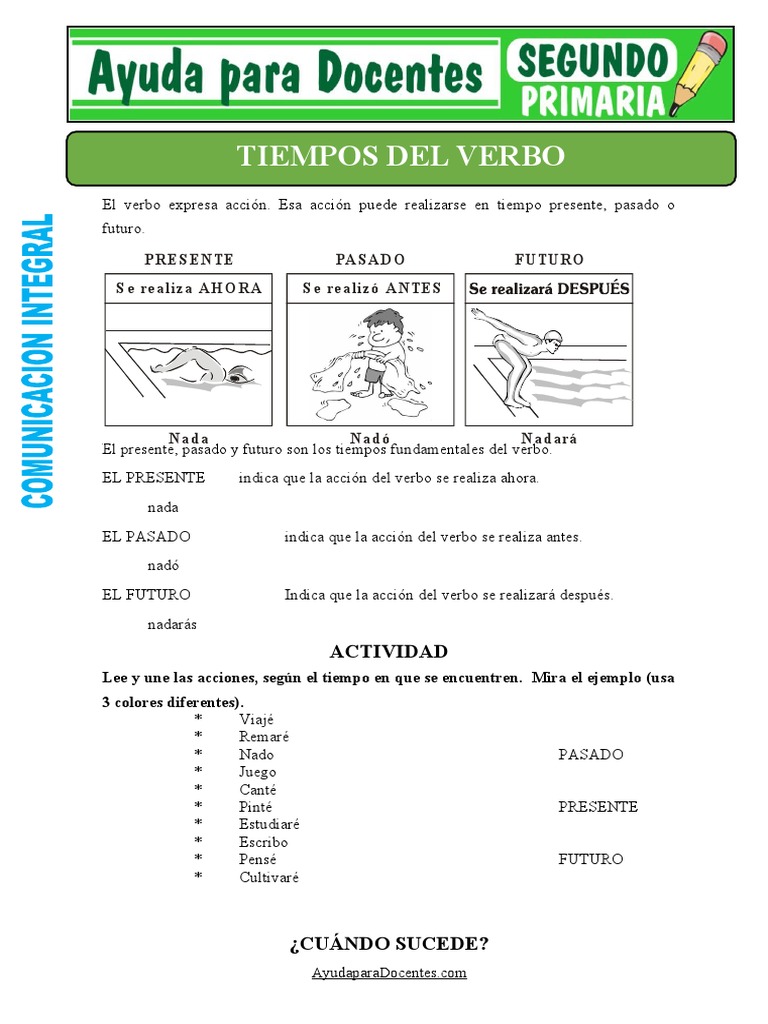 Tiempos Verbales para Segundo Grado | PDF