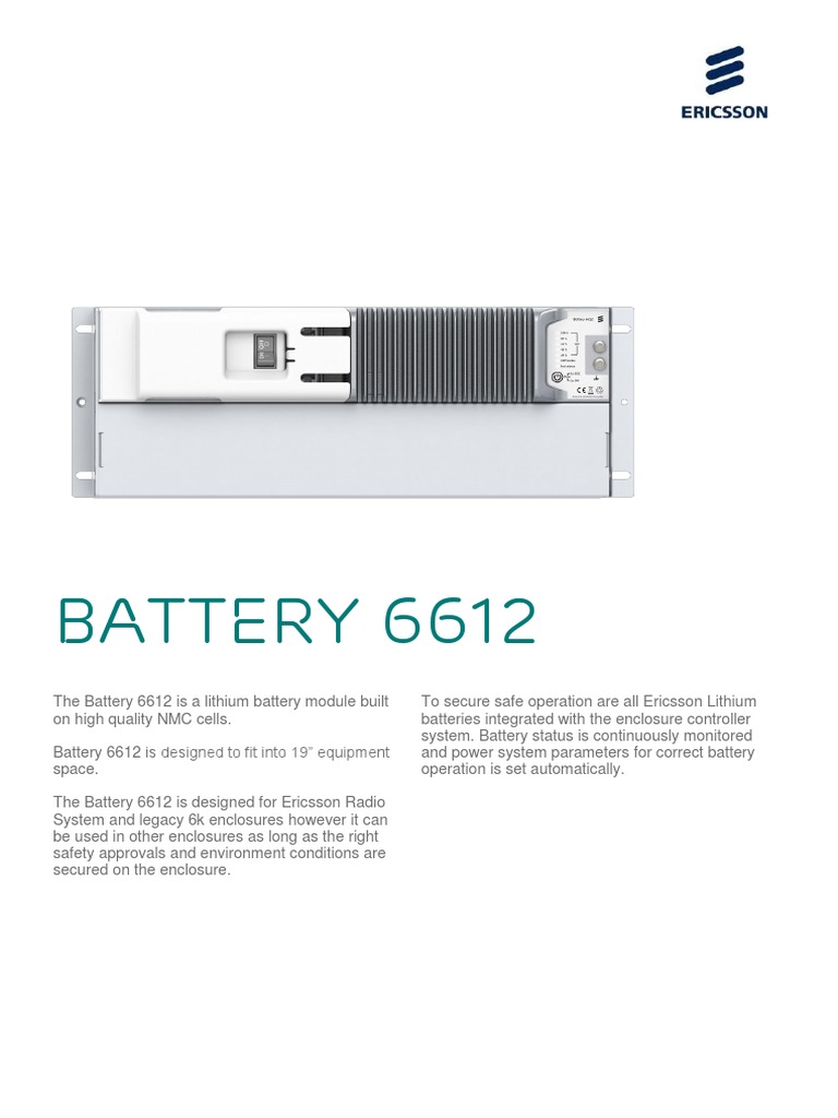 Battery 6612 | PDF