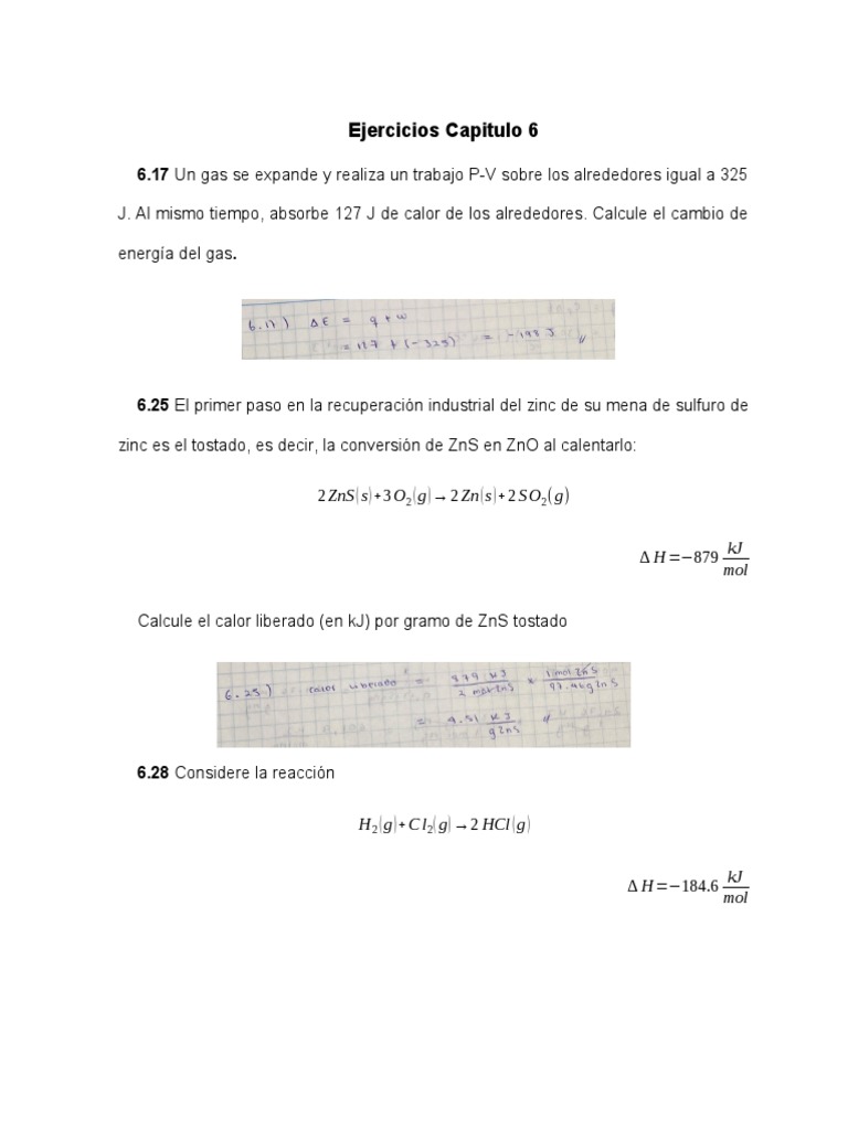 Ejercicios Capitulo 6 | PDF | Calor | Capacidad calorífica