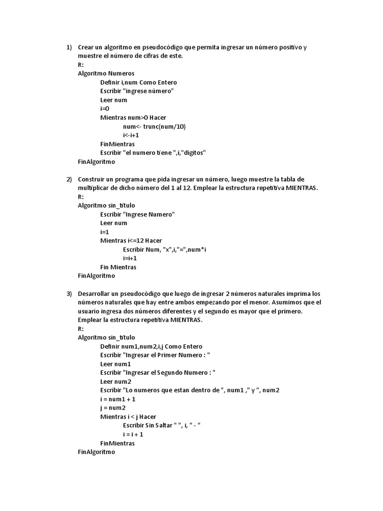 S13.s1 - Resolver Ejercicios | PDF | Algoritmos | Matemáticas Aplicadas