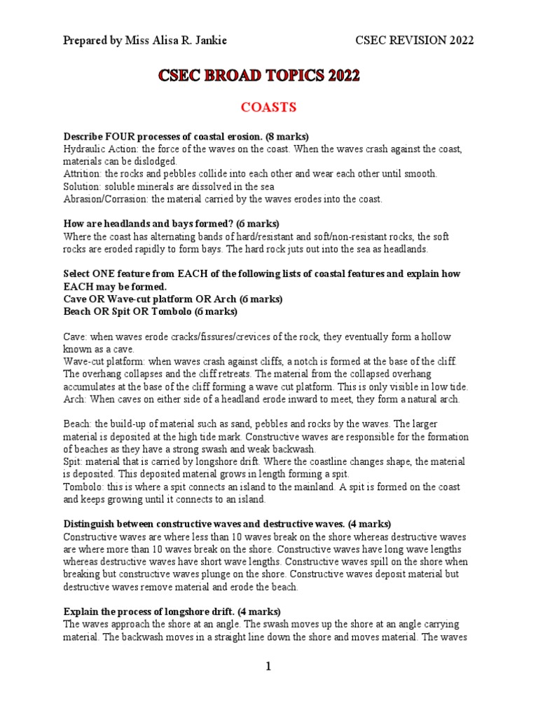 Tombolo Formation and Coastal Processes | PDF | Social Science | Travel