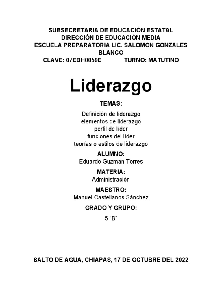 LIDERAZGO | PDF | Liderazgo | Business