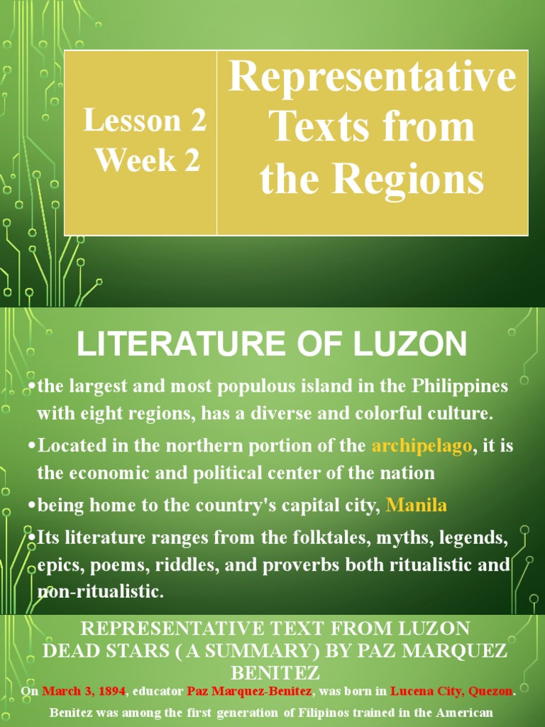21st Q1m1lesson 2 Representative Texts From The Regions | PDF