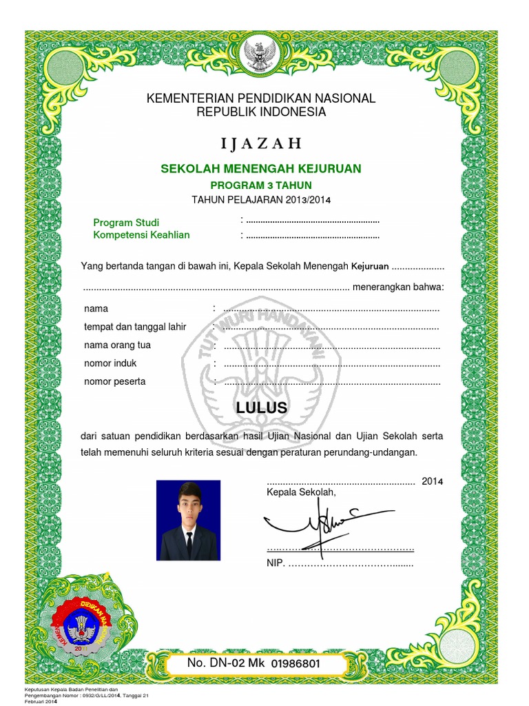 Ijazah SMK | PDF