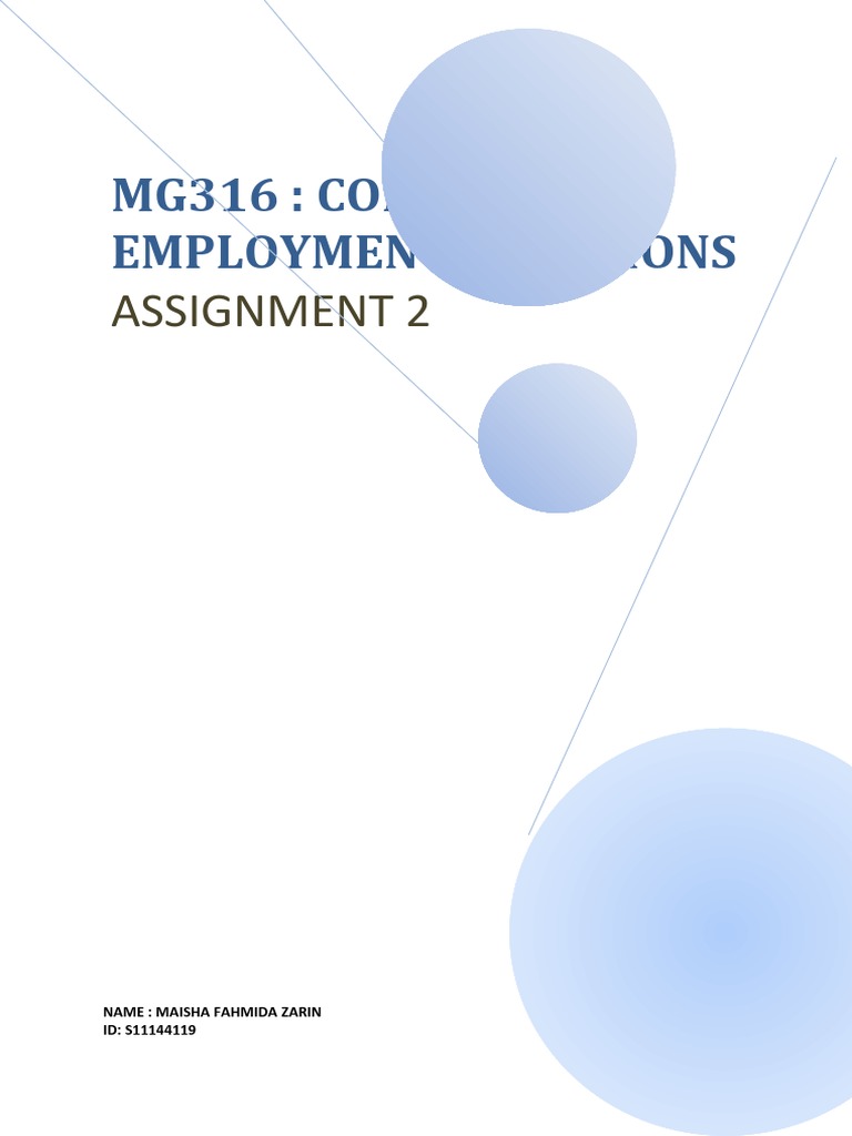 Assignment 2 Mg316 Maisha Zarin | PDF | Trade Union | Australian Labor ...