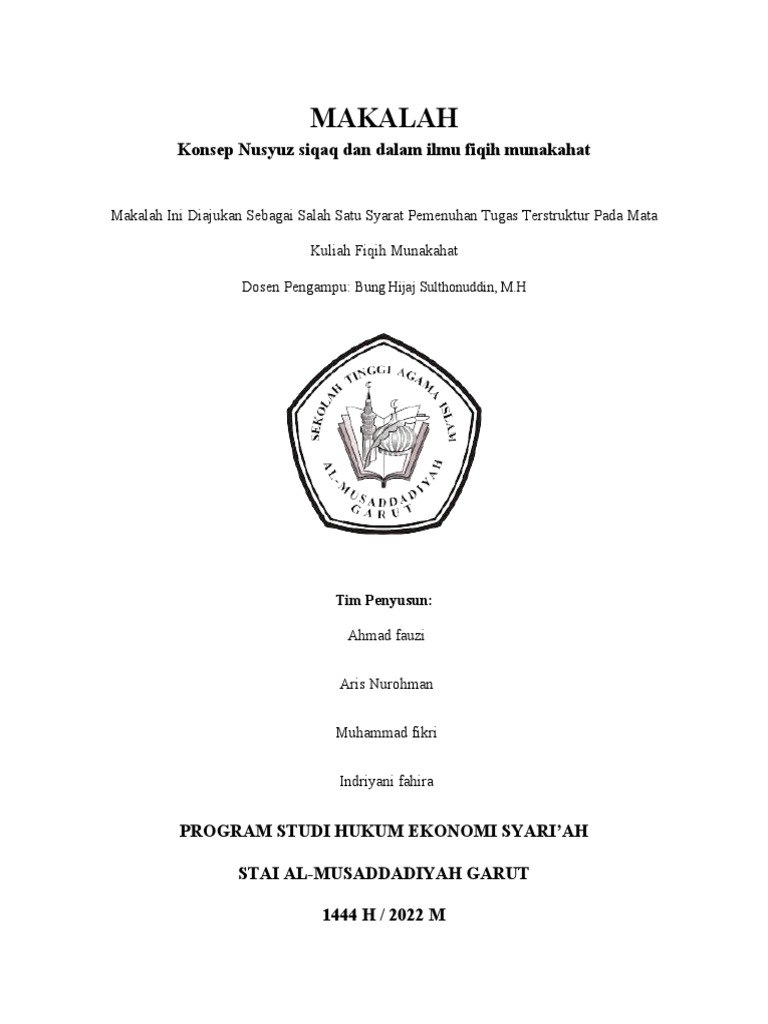 Konsep Nusyuz dan Syiqaq | PDF | Filsafat | Sains & Matematika