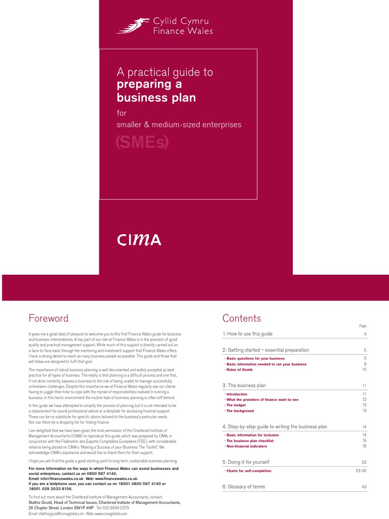 CIMA Business Plan | PDF | Cost Of Goods Sold | Revenue