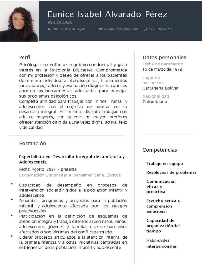 CV Eunice Isabel Alvarado Pérez 2022 | PDF