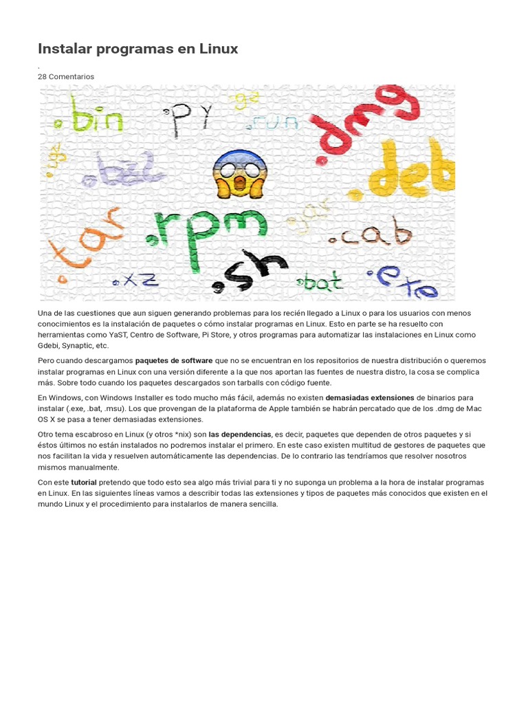 Instalar Paquets en Linux | PDF | Distribución de Linux | Archivo de computadora
