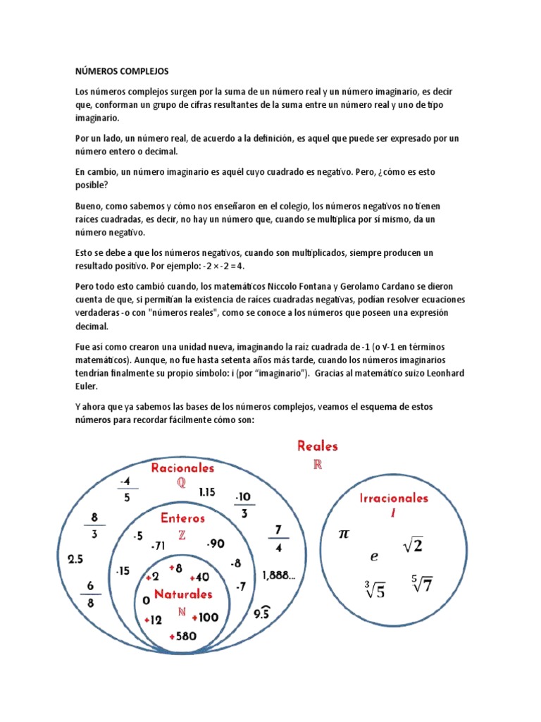 Números Complejos | PDF | Números | Número complejo