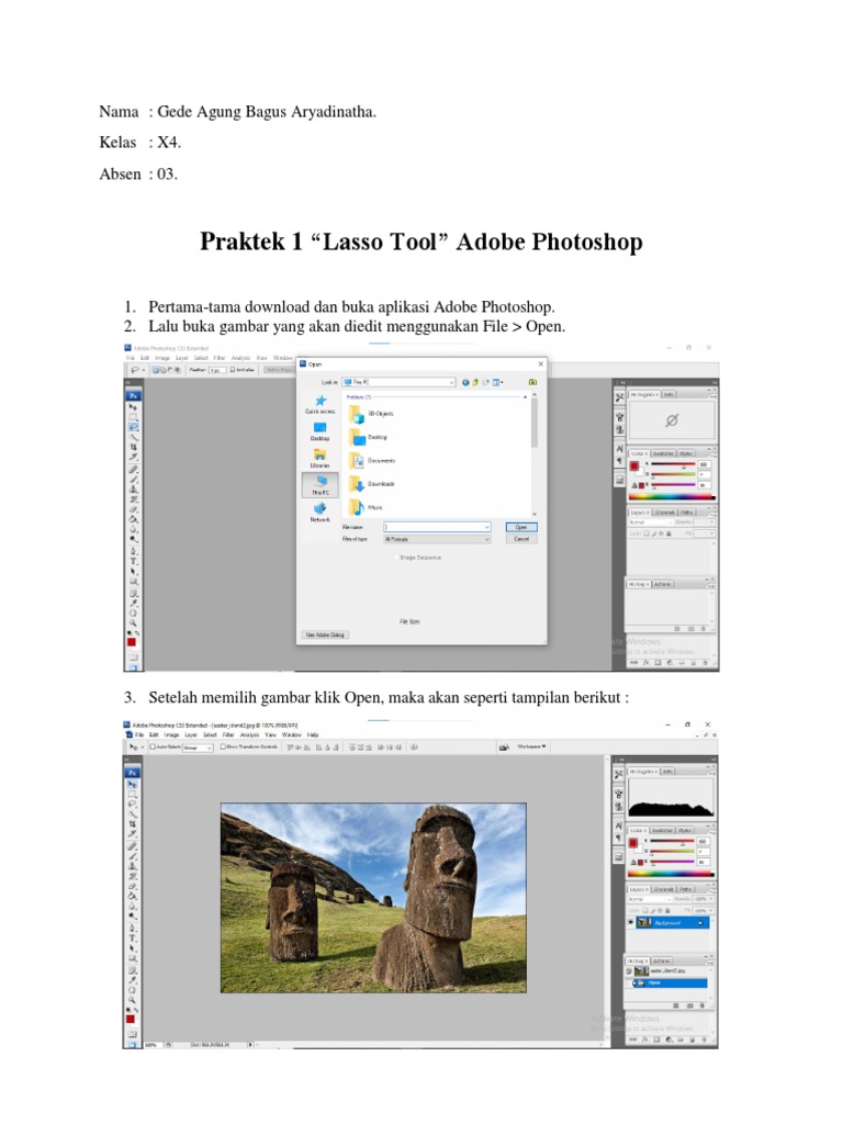Tugas TIK, Praktek 1 Lasso Tool (Adobe Photoshop) . | PDF