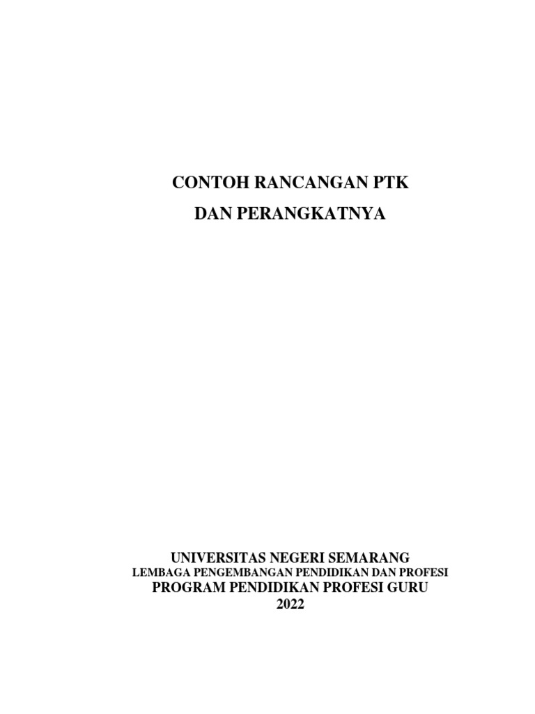 Contoh Rancangan PTK Dan Perangkatnya | PDF | Karier & Perkembangan