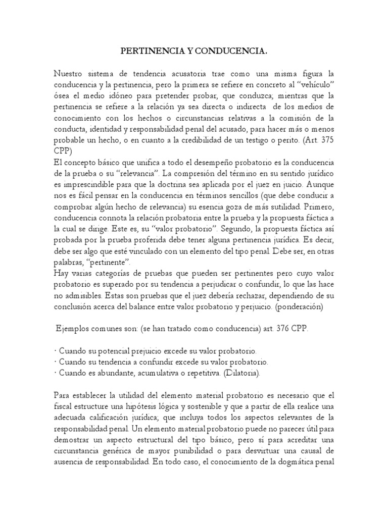 La relación entre la conducencia, pertinencia, racionalidad y utilidad ...