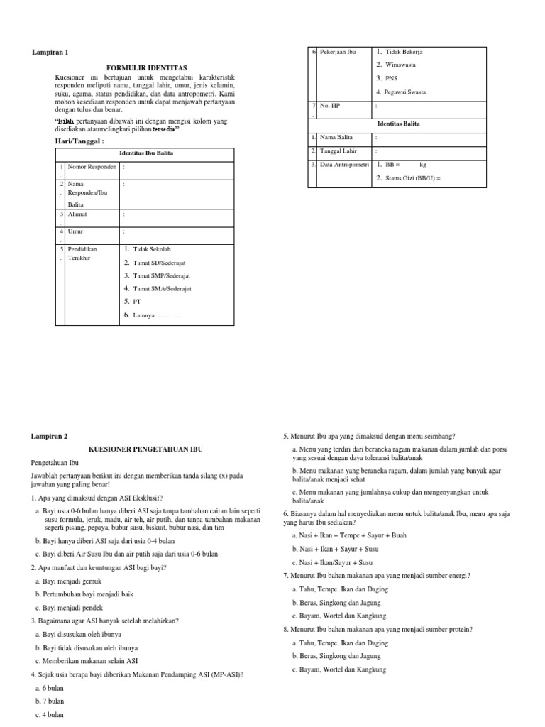Lampiran Kuesioner PPG FIX | PDF