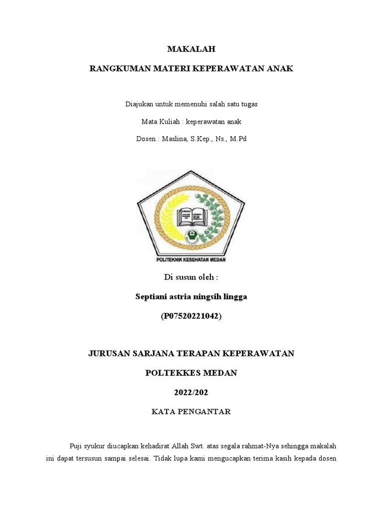 Tugas Kep Anak Septiani Astria | PDF Tugas Kep Anak Septiani Astria | PDF