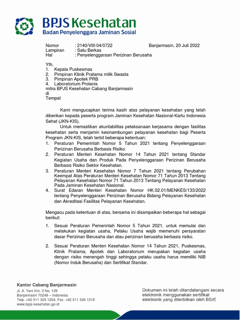 Penyelenggaraan Izin Berusaha Berbasis Risiko | PDF