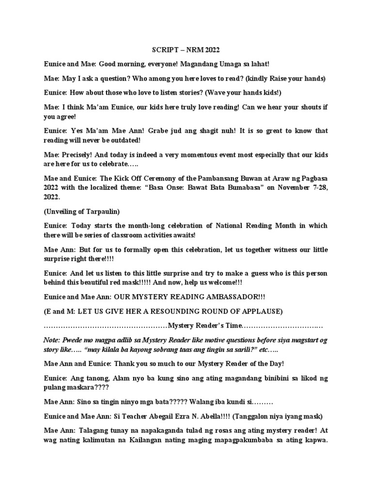 Script NRM 2022 | PDF