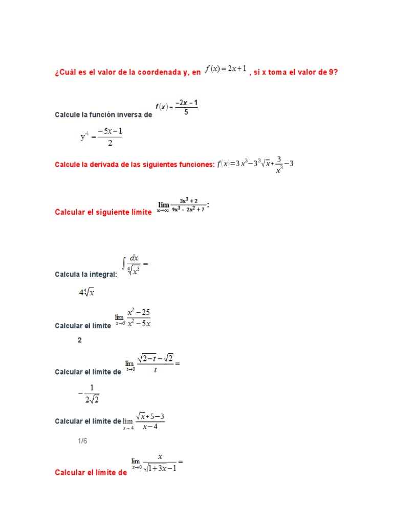 Cuestionario Calculo 2018 | PDF | Integral | Línea (geometría)