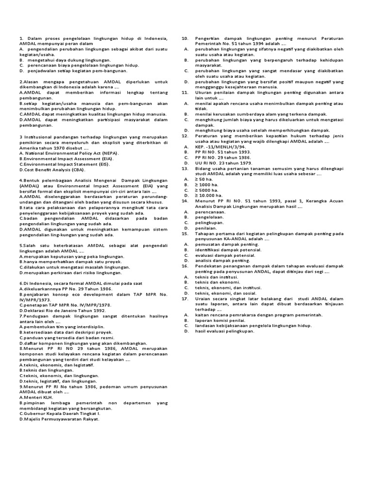 Soal Amdal.6 | PDF