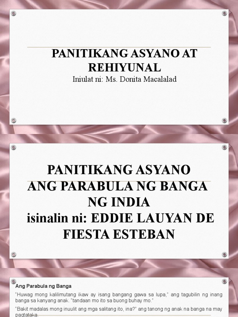 Panitikang Asyano at Rehiyunal | PDF